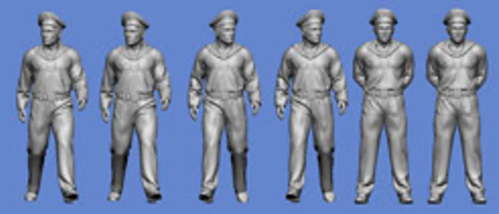 Germania-Figuren 72-WW2-451 Navy 1939-45 German sailors 02 Walking sailors 6 figures