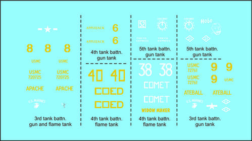 Black Lion Decals 72057 Shermans on Iwo Jima