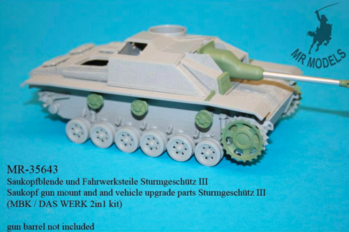 MR Modellbau 35643 Saukopf gun mount and and vehicle upgrade parts Sturmgeschütz III 2in1 kit