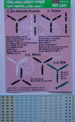 Kora Models Dec4889 Italian logotyp for propellers I