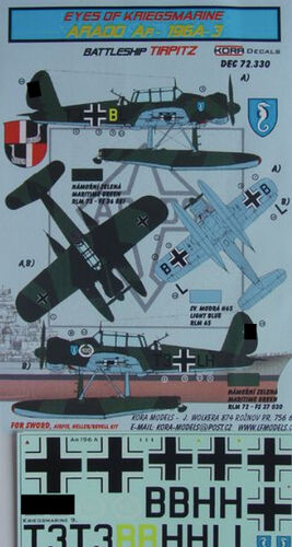 Kora Models Dec72330 Arado Ar-196A-2/ 3 Kriegsmarine IX Tirpitz
