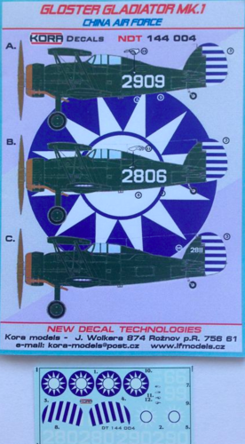 Kora Models NDT144004 Gloster Gladiator MK.I. - China air force