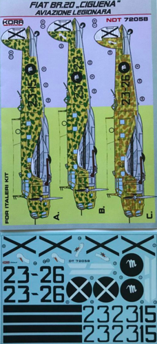 Kora Models NDT72058 FIAT BR.20 Aviacione Legionara