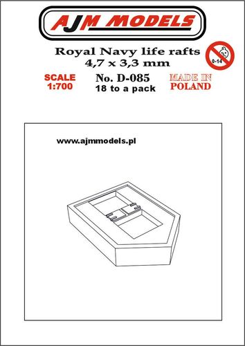 AJM Models D-085 Royal Navy life rafts 4,7 x 3,3 mm (18 pcs)