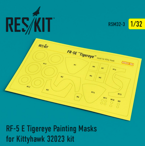 DISCONTINUED RES/KIT M32-0003 RF-5 E Tigereye Painting Masks for Kittyhawk 32023 kit