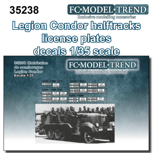 FC ModelTrend 35238 Legion Condor halftracks license plates