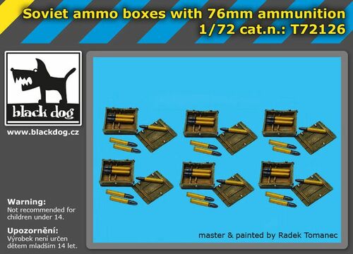 Black Dog T72126 Soviet ammo boxes with 76mm ammunition