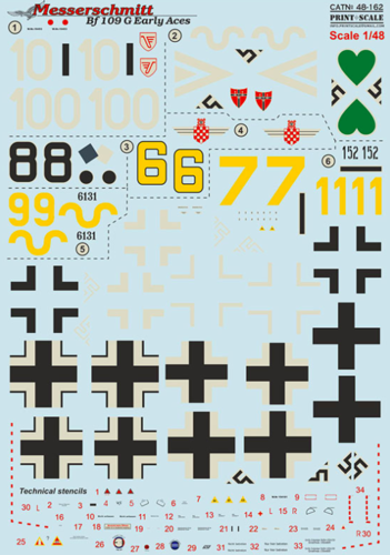 Print Scale 48-162 BF 109 G High Altitude Aces