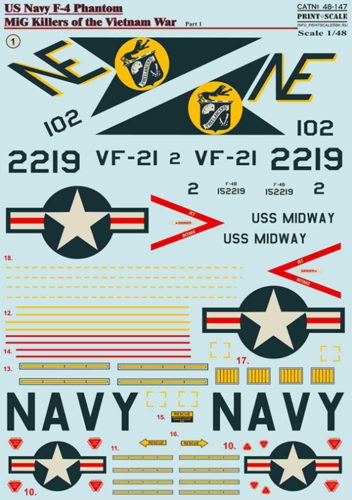 Print Scale 48-147 US NAVY F-4 Phantom in Viet Nam War Part 1
