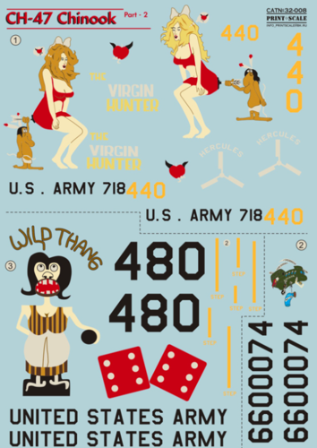 Print Scale 32-008 CH-47 Chinook Part 2 The complete set 1,5 leaf