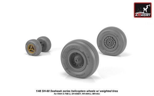 Armory Models Group AW48328 SH-60 Seahawk wheels with weighted tires