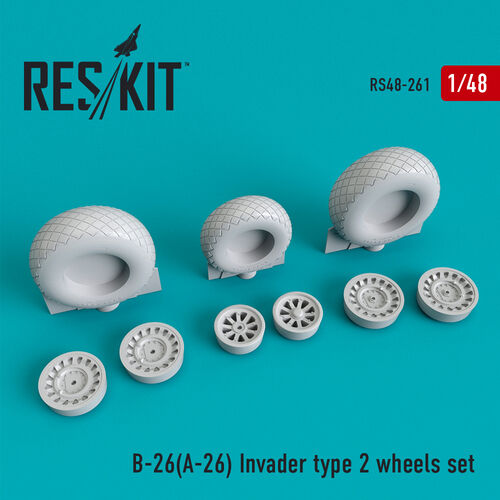 DISCONTINUED RES/KIT 48-0261 B-26 (A-26) Invader type 2 wheels set