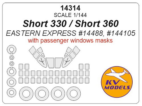 KV Models 14314 Short 330 / Short 360 (EASTERN EXPRESS) with passenger windows and wheels masks