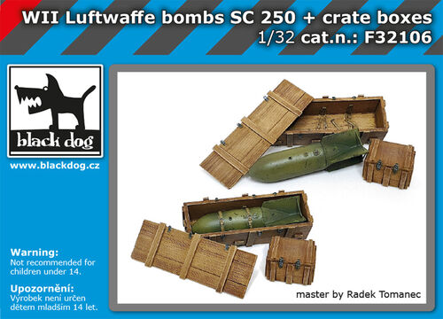 Black Dog F32106 WW II Luftwaffe bombs SC 250 + crate boxes