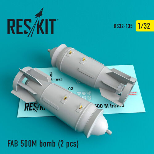 DISCONTINUED RES/KIT 32-0135 FAB 500 M bomb (2 pcs) (Su-17, Su-22, Su-24, Su-25, Su-34)