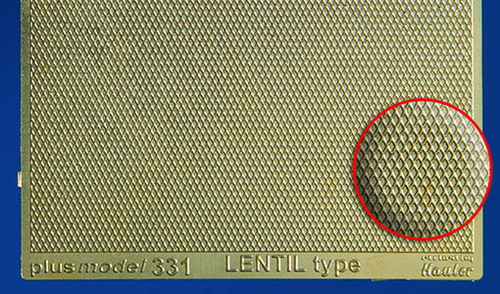 Plus Model 331 Engraved plate - Lentil type