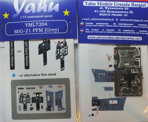 Yahu Models L7204 Mig-21 PFM ( Grey ) RV