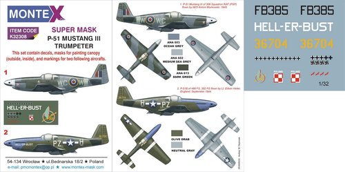 Montex K32308 P-51 Mustang III (RAF,USAAF) Trumpeter