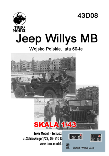Toro Model 43D08 Jeep Willys MB - Wojsko Polskie, lata 50-te