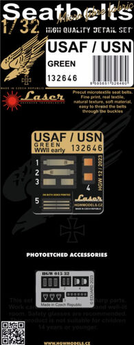 HGW Models 132646 USAF / US Navy IIWW Early Seatbelts (Green)
