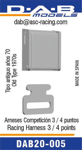 DAB Models 20-005 Racing Harness 3/4 Points (Old Type - 1970's)