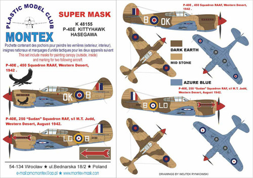 Montex K48155 P-40E (Desert RAF) Hasegawa