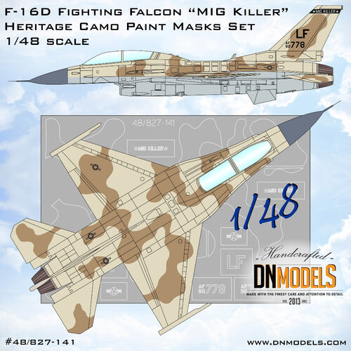 DN Models 48-827-141 F-16D Fighting Falcon “MiG Killer” Heritage Camo Paint Masks Set