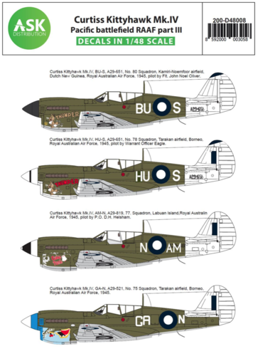 Art Scale Kit D48008 Curtiss Kittyhawk Mk.IV Pacific battlefield RAAF part III