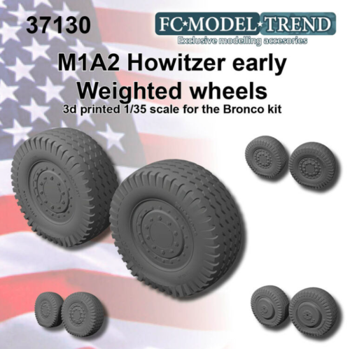 FC ModelTrend 37130 M1A2 Howitzer, weighted wheels, for the Bronco kit.