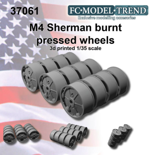 FC ModelTrend 37061 M4 Sherman, burnt pressed wheels