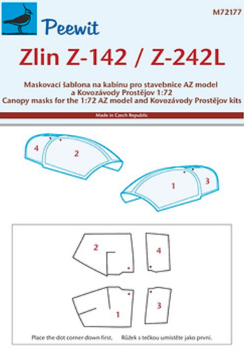 Peewit 72177 Canopy mask for Zlin Z-242L AZ model