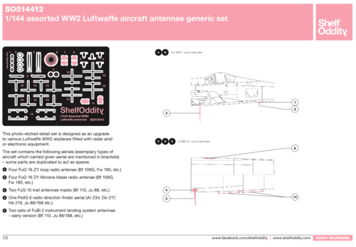 Shelf Oddity 5144012 Assorted Luftwaffe WW2 aircraft antennae