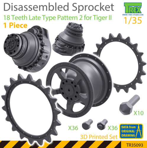 T-Rex Studio 35093 Disassembled KingTiger 18 Teeth Sprockets Late Type Pattern 2 1 pieces