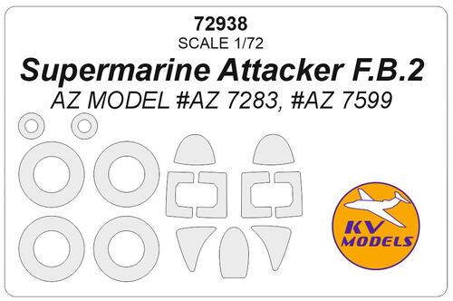KV Models 72938 Supermarine Attacker F.B.2 (AZ MODEL #AZ 7283, #AZ 7599) + wheels masks