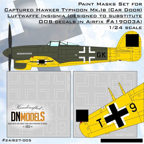 DN Models 24-827-005 Captured Hawker Typhoon Mk.Ib - Luftwaffe Insignia Paint Mask Set