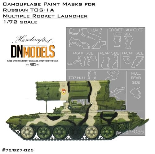 DN Models 72-827-026 TOS-1A Multiple Rocket Launcher Camouflage Paint Mask Set