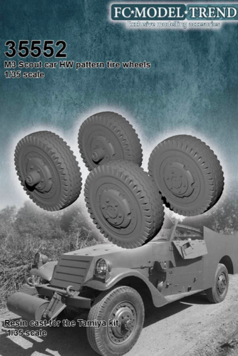 FC ModelTrend 35552 M3 Scout car, Highway pattern tires