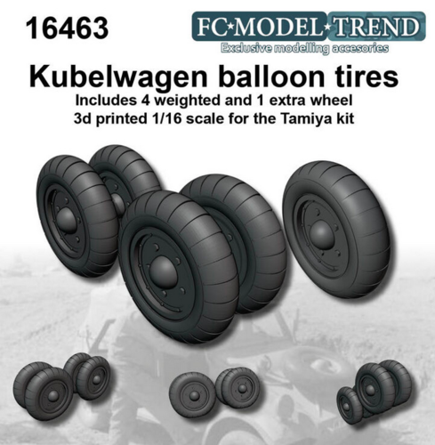 FC ModelTrend 16463 Kubelwagen weighted desert tire wheels