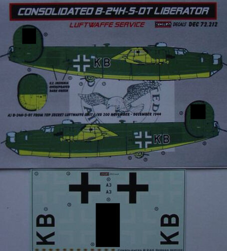 Kora Models Dec72212 Consolidated B-24H Luftwaffe