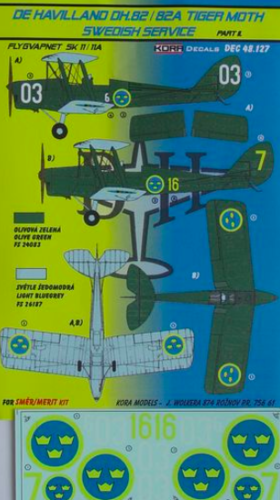 Kora Models Dec48127 De Havilland DH.82/82A Tig.Moth Swedish II