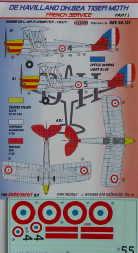 Kora Models Dec48121 De Havilland DH.82 Tig.Moth French I Vichy