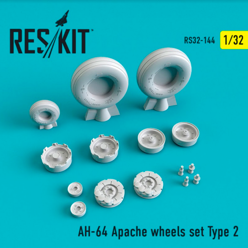 DISCONTINUED RES/KIT 32-0144 AH-64 Apache wheels set Type 2