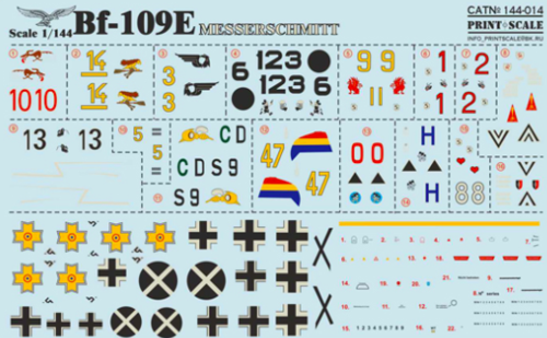 Print Scale 144-014 Messershmit Me-109 E