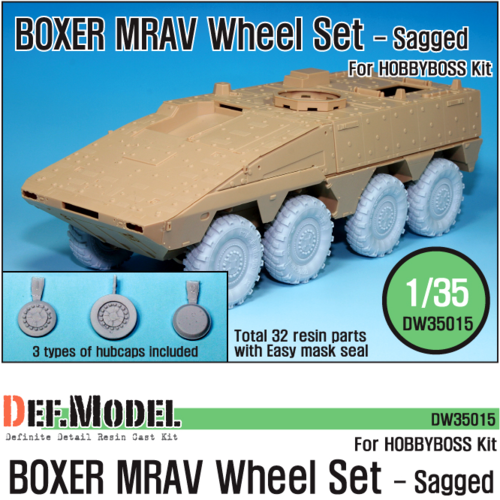 DEF Model DW35015 GTK Boxer MRAV Sagged Wheel set (for Hobbyboss 1/35)