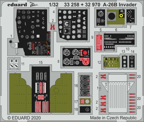 Eduard 32970 A-26B Invader cockpit interior HOBBY BOSS