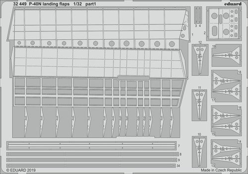 Eduard 32449 P-40N landing flaps TRUMPETER