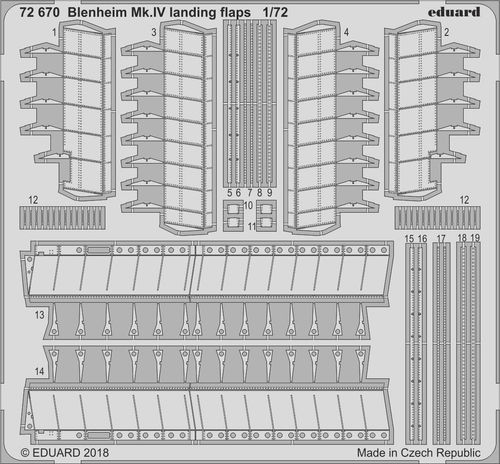 Eduard 72670 Blenheim Mk.IV landing flaps AIRFIX
