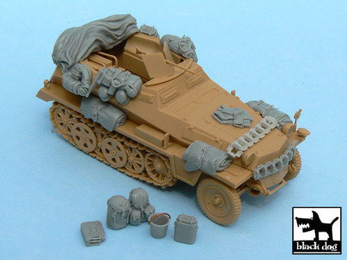 Black Dog T48022 Sd.Kfz.250 accessories set for Tamiya 32550, 18 resin parts