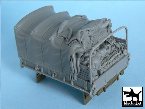 Black Dog T48051 US 2 1/2 ton Cargo Truck open cargo bay canvas for Tamiya 32548, 1 resin part