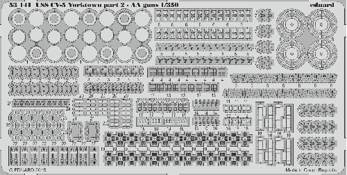 Eduard 53141 USS CV-5 Yorktown part 2 AA guns Merit 65301